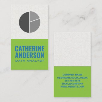 Data Charts Pie Chart | Information Analyst Business Card | Zazzle