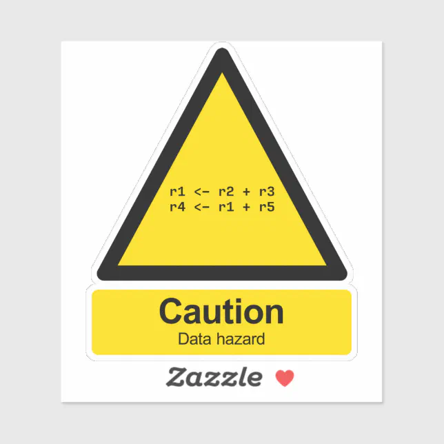 Data hazard parody warning sign vinyl sticker | Zazzle