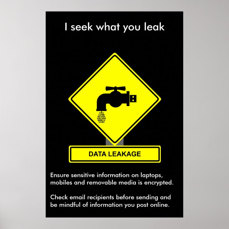 Data Leakage Security Awareness Poster | Zazzle