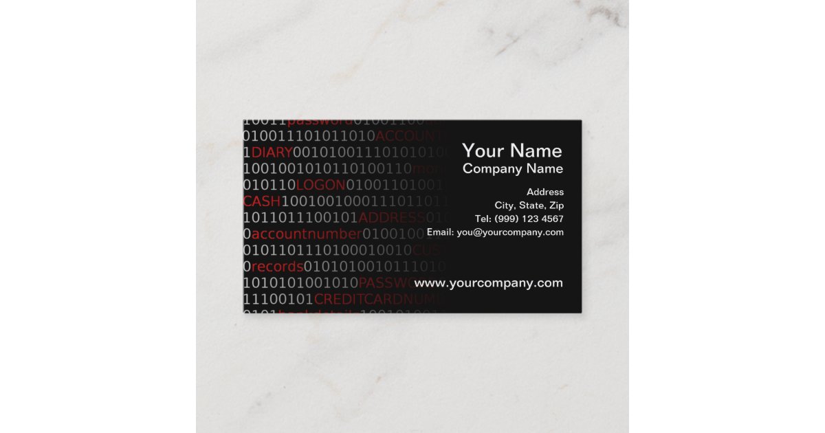 Data Security Business Card | Zazzle