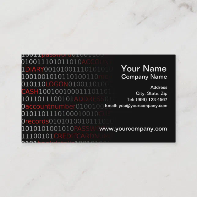 Data Security Business Card | Zazzle