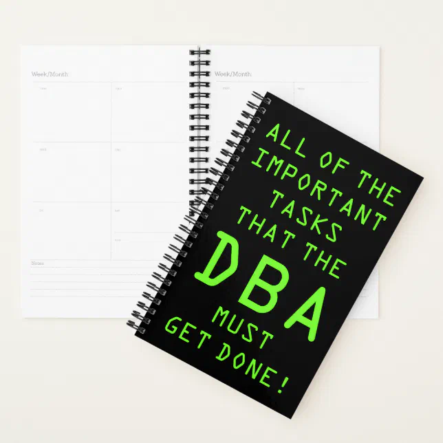 Database Admin (DBA): Important Tasks Planner | Zazzle