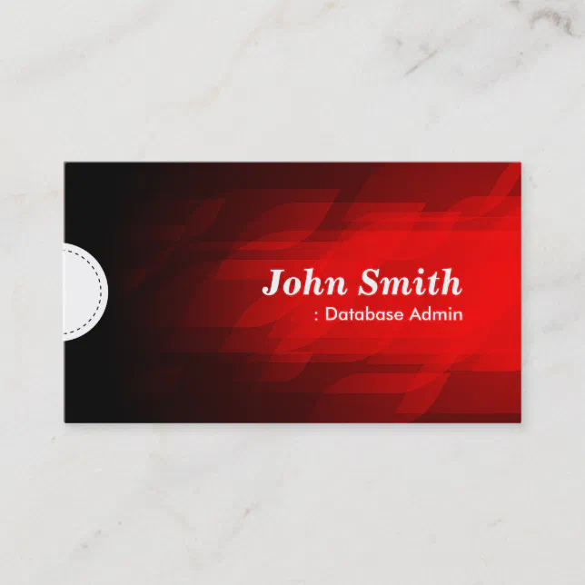 Database Admin - Modern Dark Red Business Card | Zazzle