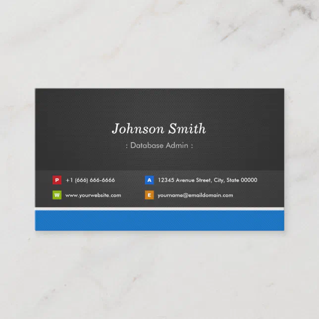 Database Admin - Professional Customizable Business Card | Zazzle