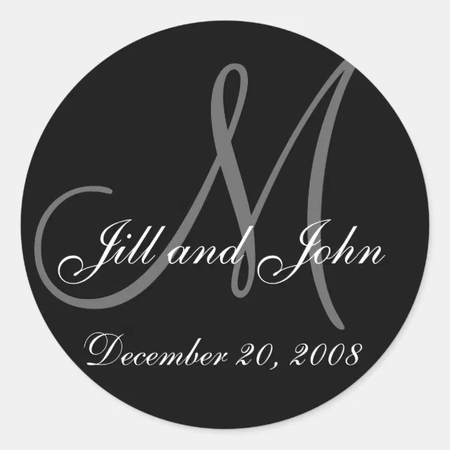 Date, First Names and Initial Monogram Sticker | Zazzle