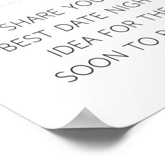 Date Idea For Wedding Couple Elegant Bridal Shower Poster | Zazzle