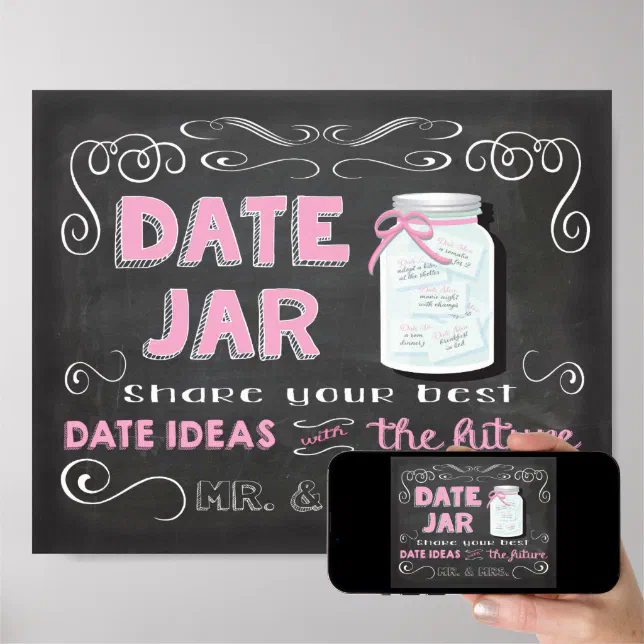 Date ideas jar chalkboard Poster | Zazzle
