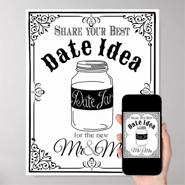 date jar wedding sign wedding or party sign | Zazzle