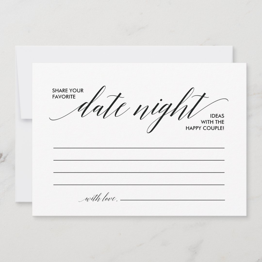 Date Night Card template, date night ideas | Zazzle