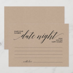 Date Night Card template, date night ideas (Kraft) | Zazzle