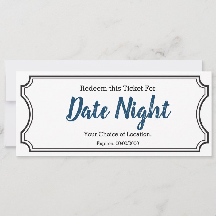 Date Night Gift Ticket | Zazzle.com