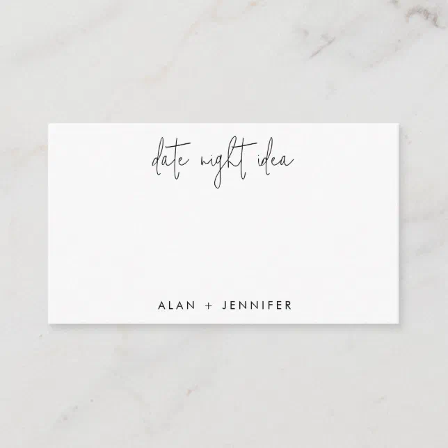 Date Night Idea Black and White Cards | Zazzle