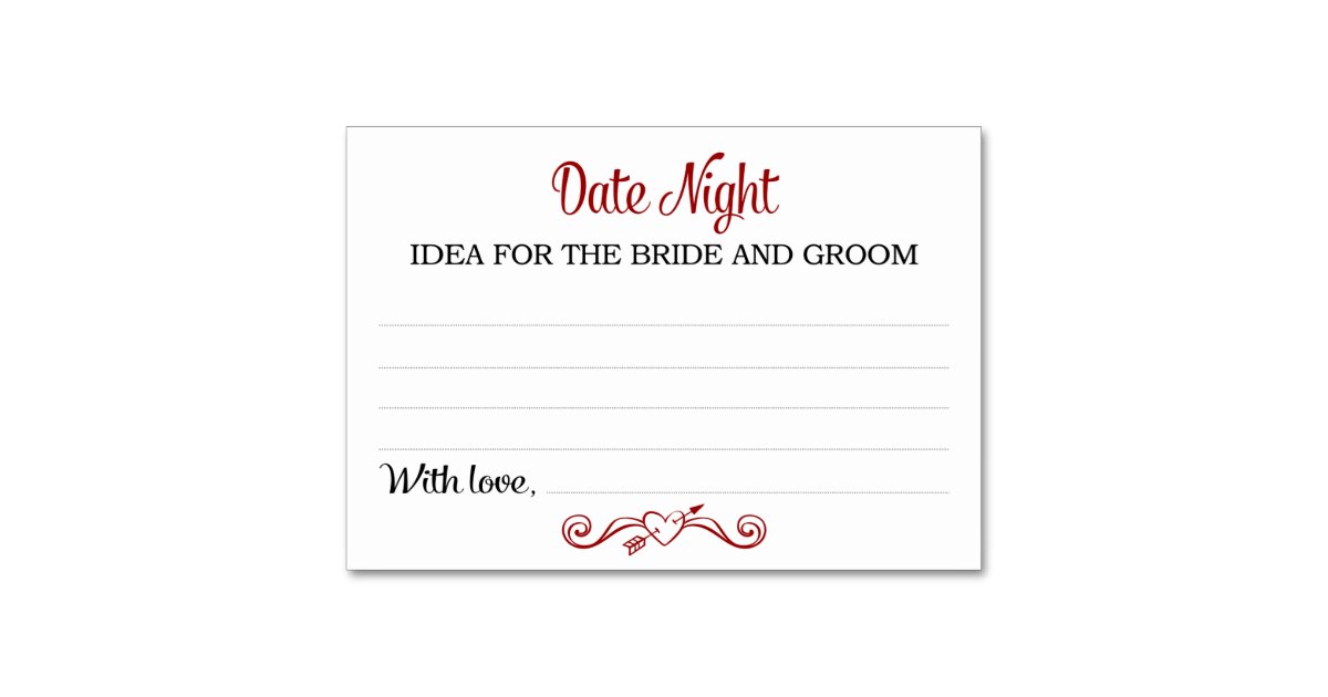 Date Night Idea Cards | Zazzle