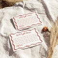 Date Night Ideas Bridal Shower Game Wavy Border Enclosure Card | Zazzle