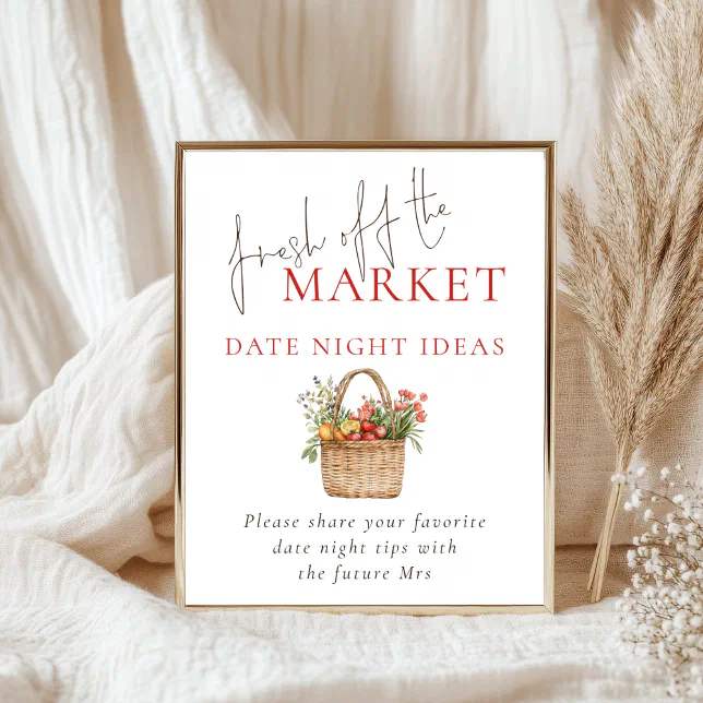 Date Night Ideas Fresh off Market Bridal Shower Poster | Zazzle