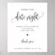 Date Night w/Heart Minimalist Calligraphy Display Poster | Zazzle