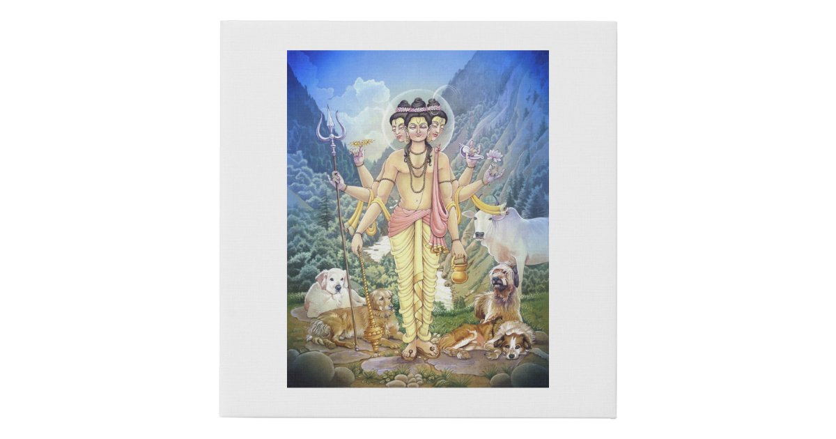 Dattatreya - Incarnation of the Holy Trinity Faux Canvas Print | Zazzle