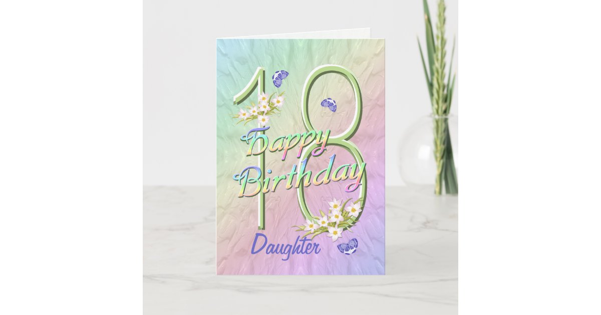 Daughter 18th Birthday Butterfly Garden Card | Zazzle.com
