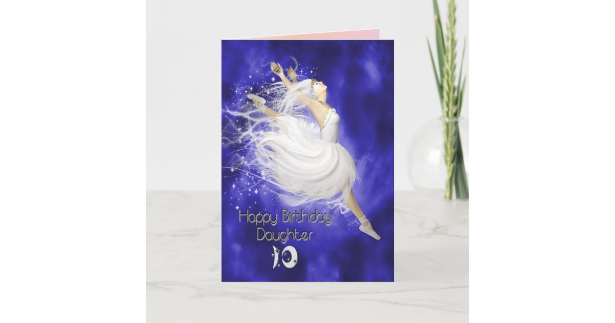 Daughter age 12, leaping ballerina birthday card | Zazzle