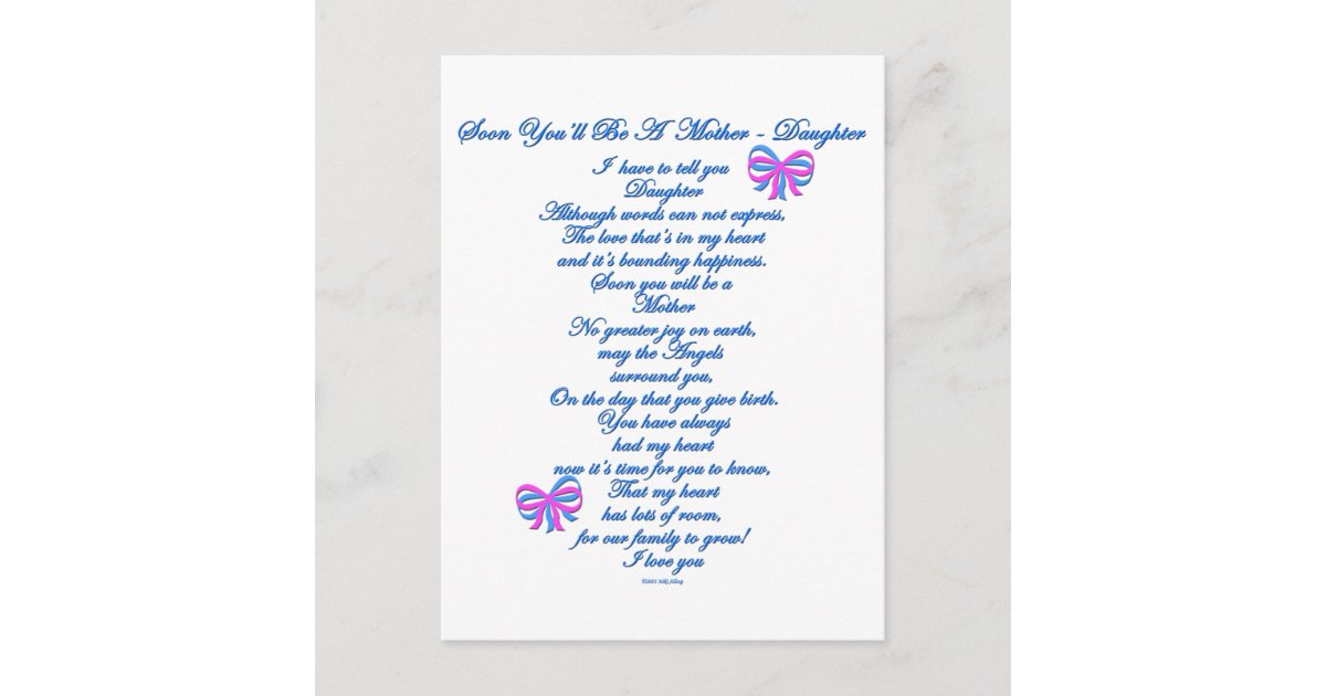 Daughter Expecting 1st Baby Postcard | Zazzle