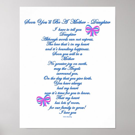 Daughter Expecting 1st Baby Poster | Zazzle.com