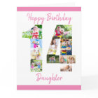 Daughter Number 14 Photo Collage Big 14th Birthday Card | Zazzle