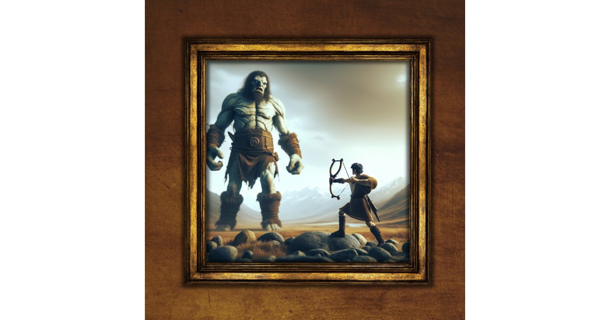 David and Goliath Bible Story Christian Art Poster | Zazzle