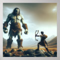 David and Goliath Bible Story Christian Art Poster | Zazzle