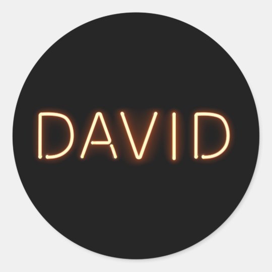 David Name in Glowing Neon Lights Classic Round Sticker | Zazzle.com