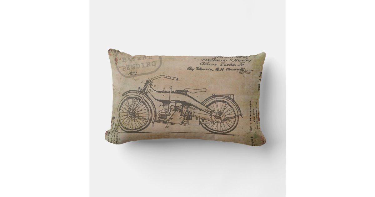 Davidson Motorcycle Patent Harley Pending Bike Lumbar Pillow | Zazzle