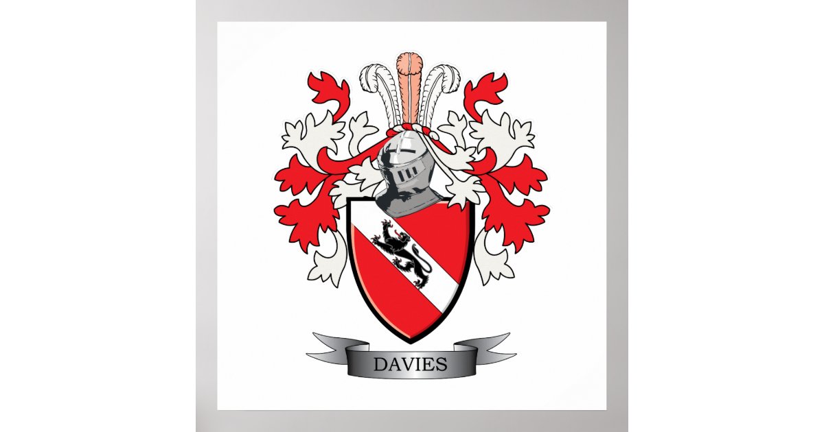 Davies Family Crest Coat of Arms Poster | Zazzle