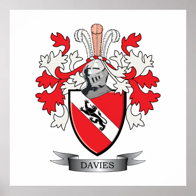 Davies Family Crest Coat of Arms Poster | Zazzle