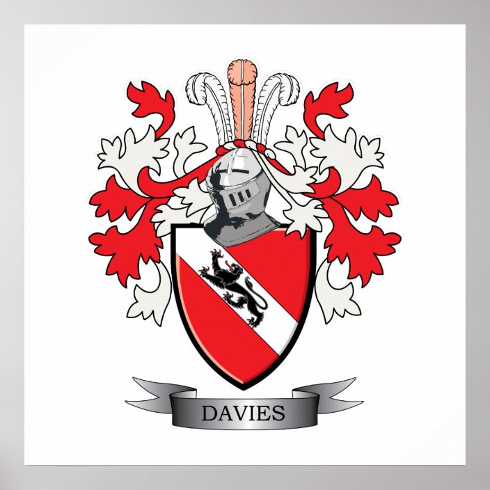Davies Family Crest Coat of Arms Poster | Zazzle.com
