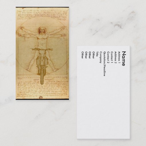 DaVinci Dirt Bike Motocross Business Card | Zazzle