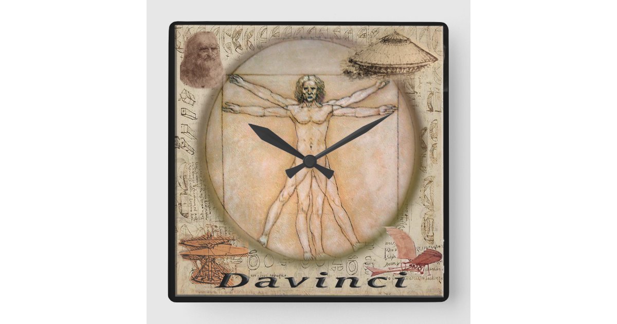 Davinci Square Wall Clock | Zazzle