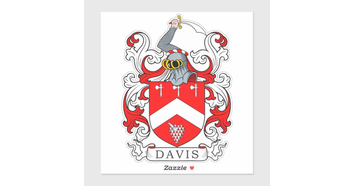Davis Family Crest Sticker | Zazzle