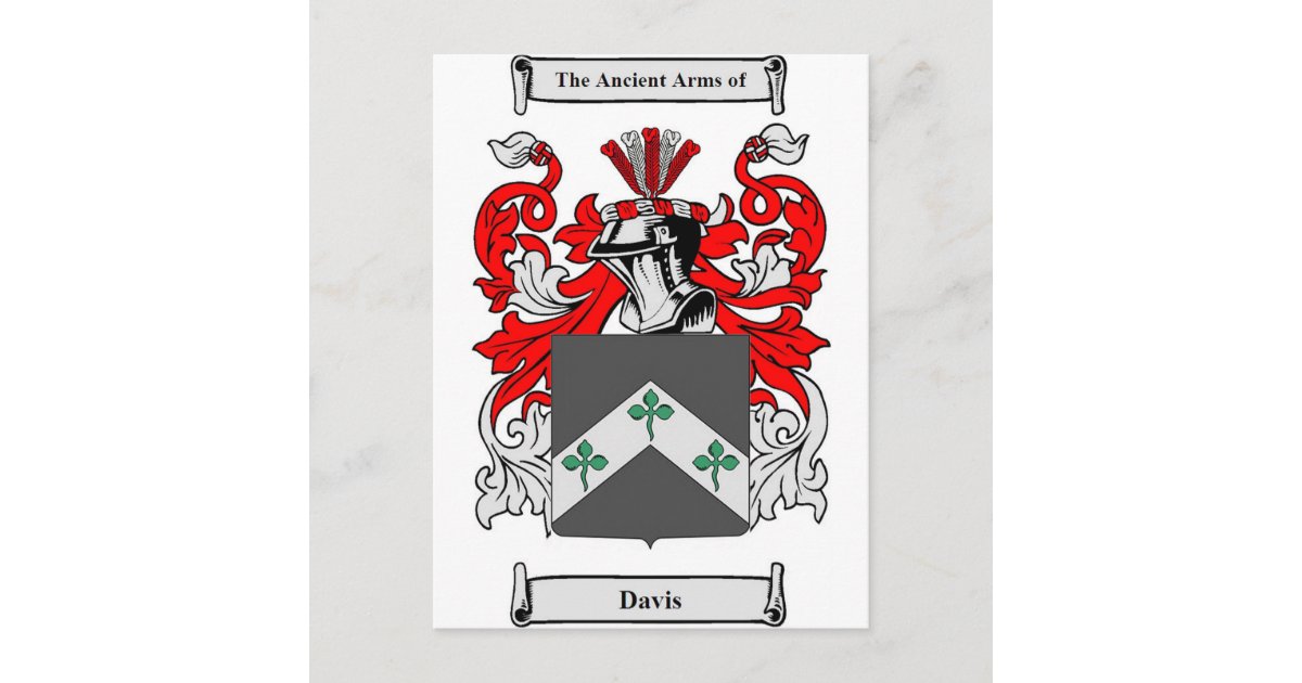 Davis (Ireland) Coat of Arms Postcard | Zazzle