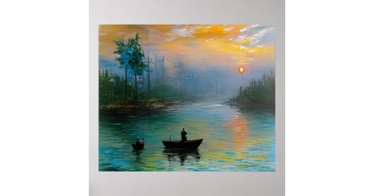 Dawn Fishing Poster | Zazzle