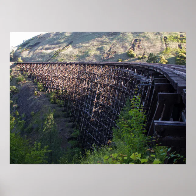 Dawn Sun, Bridge 22, Camas Prairie Railroad Poster | Zazzle