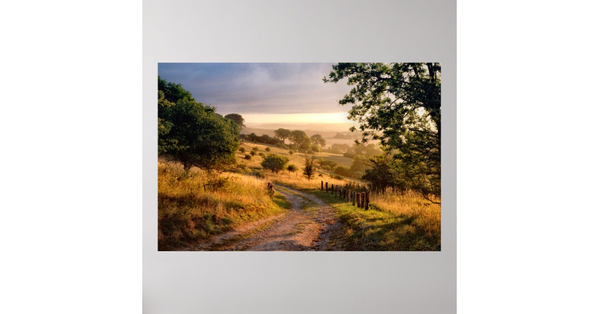Dawn Sunshine | English Countryside Poster | Zazzle