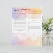 Dawn Watercolor Ombre Daily Planner Sheet | Zazzle