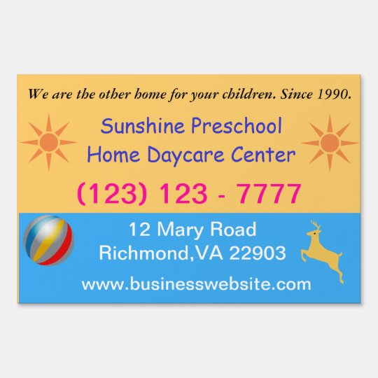 Day care center yard sign | Zazzle.com