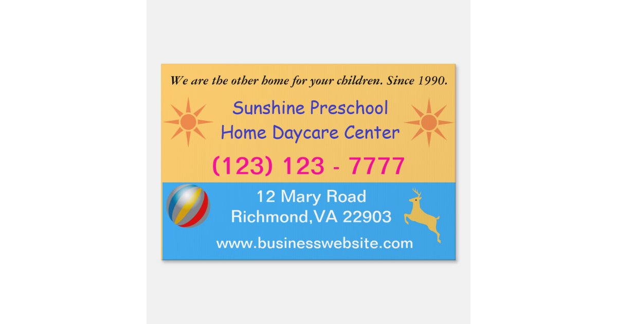 Day care center yard sign | Zazzle