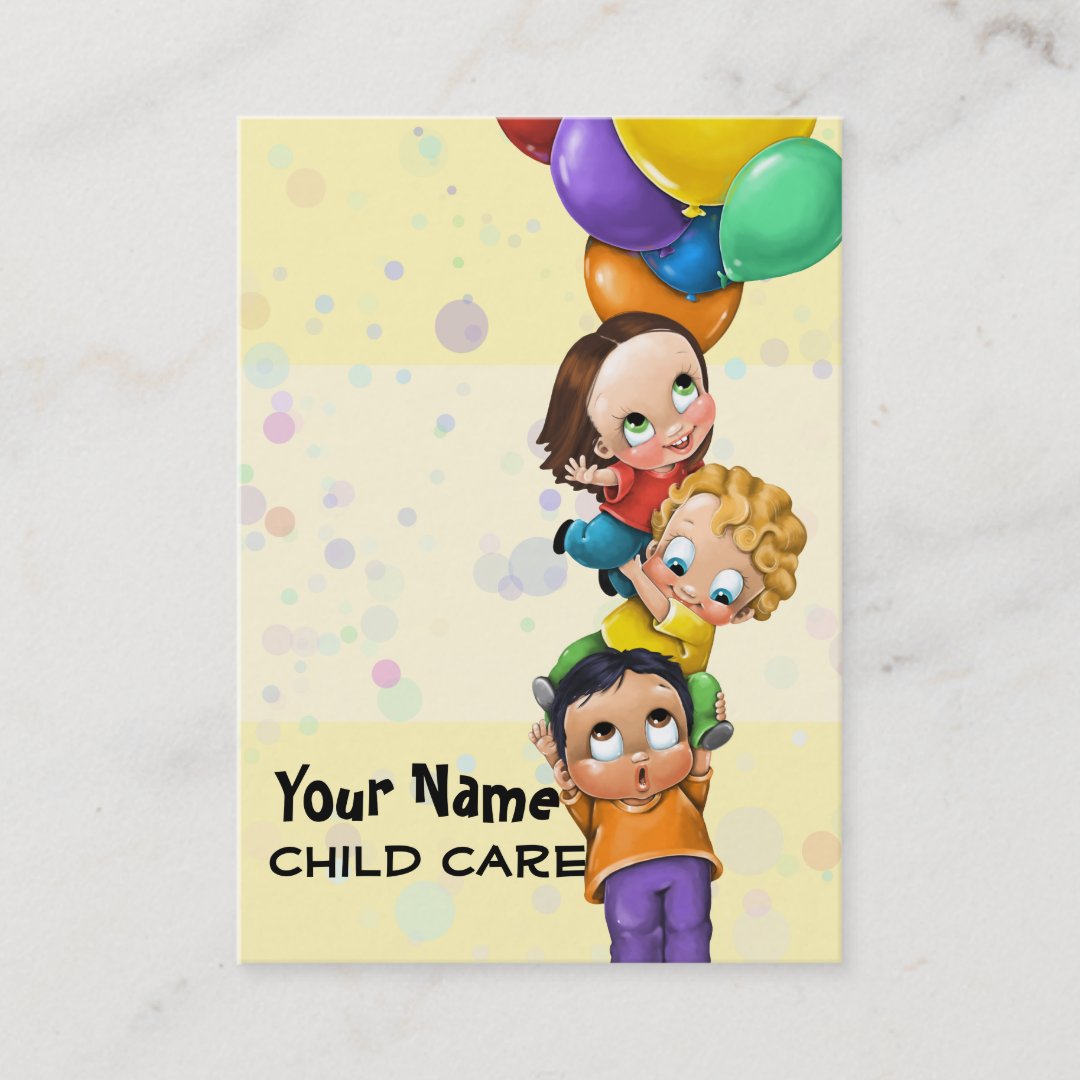 Day Care. Child Care. Babysitting. Promo card | Zazzle