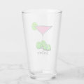 Day Dinking Cosmo Pink Cocktail, Pickleball Limes Glass | Zazzle