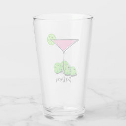 Day Dinking Cosmo Pink Cocktail, Pickleball Limes Glass | Zazzle