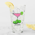 Day Dinking Cosmo Pink Cocktail, Pickleball Limes Glass | Zazzle