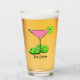 Day Dinking Cosmo Pink Cocktail, Pickleball Limes Glass | Zazzle