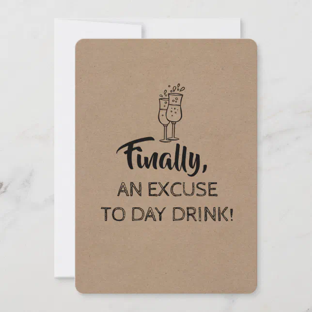 Day Drink Excuse Funny Bridesmaid Invitation | Zazzle
