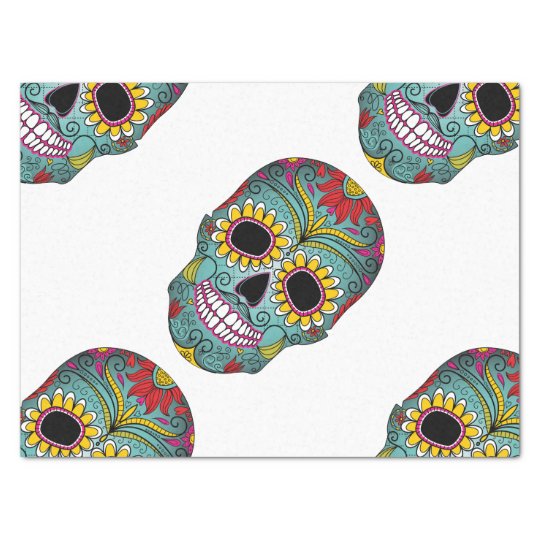 Day of the Dead Bright Skull Tissue Paper | Zazzle.com